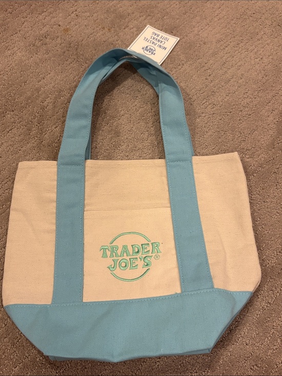 Trader Joe'S | Bags | Trader Joe Canvas Mini Tote New Blue | Poshmark